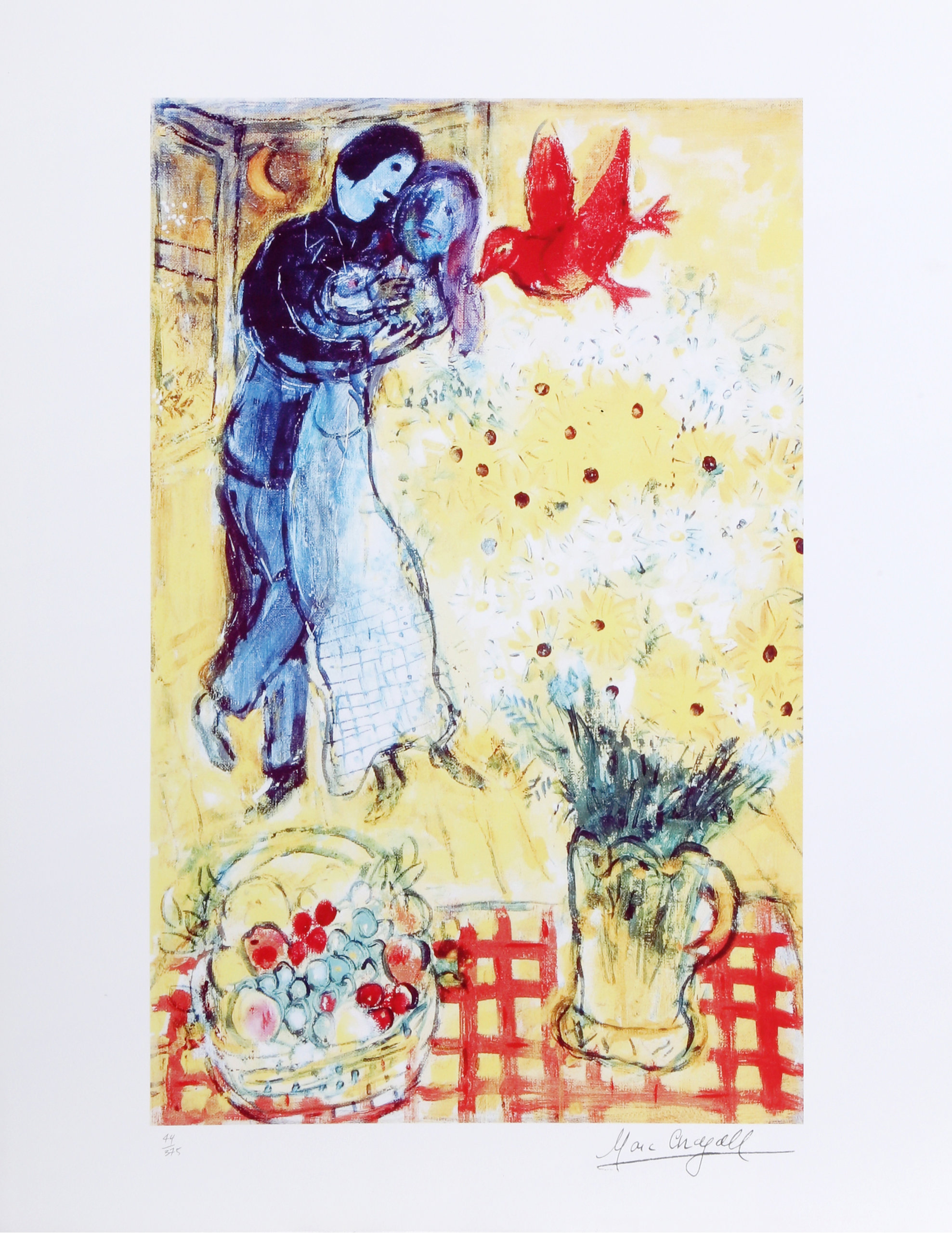 Les Amoureux aux Marguerites, The Lovers With Daisies, Marc Chagall ...