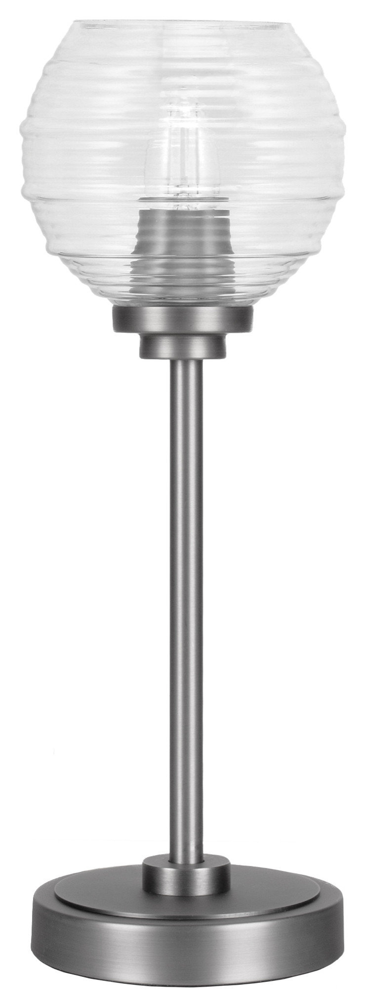 Luna Accent Lamp, Graphite Finish, 6" Clear Ribbed Glass - Transitional ...