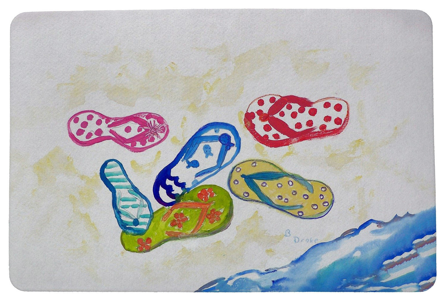 Betsy Drake Six Flip Flops Door Mat 18x26, One Size - Beach Style ...