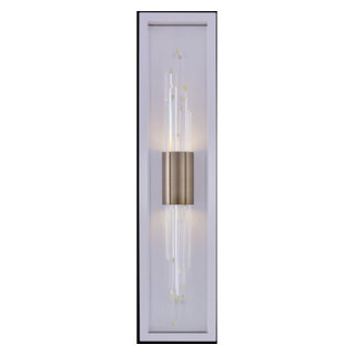 Lucca Esterno Outdoor Wall Light, Brushed Champagne Gold and Matte ...