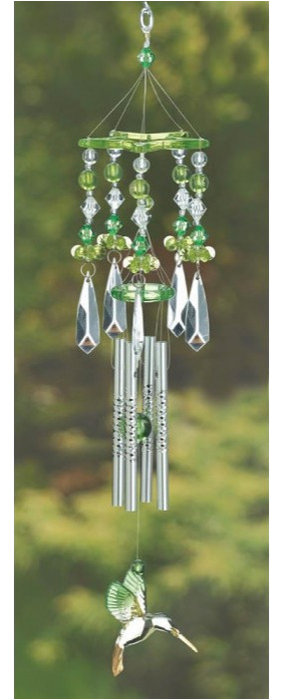 Green Acrylic Hummingbird Windchimes - Tropical - Wind Chimes - by ...