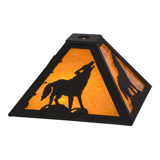11.5Sq Howling Wolf Shade - Rustic - Lamp Shades - by Meyda Lighting ...