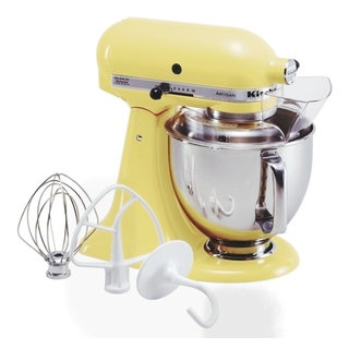 KitchenAid KSM150PSMY Majestic Yellow 5 Quart Tilt Head Stand Mixer ...