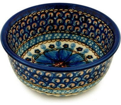 Polish Pottery 5" Stoneware Bowl Hand-Decorated Design - Mediterranean ...