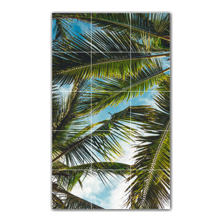 Trees Ceramic Tile Wall Mural HZ501026, 18" Wide x 30" High - Tropical ...