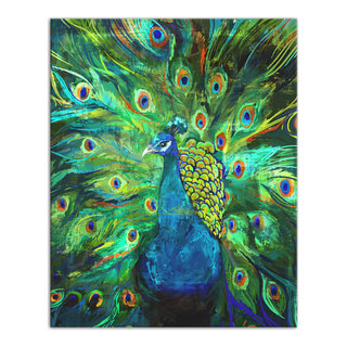 Peacock Power 2 16x20 Canvas Wall Art, 16x20 - Tropical - Prints And ...