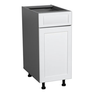 15 Base Cabinet Single Door Single Drawer Grey, 15 x 34 1/2 x 23 3/8 ...