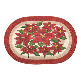 Poinsettia Oval Patch Rug - Contemporary - Area Rugs - by Uber Bazaar ...