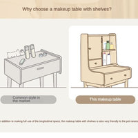 Oak Solid Wood Dressing Table, Makeup Table, 33.5" - Midcentury - Bedroom & Makeup Vanities - by ...