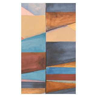 Gradient Blocks Textured Double Roll Wallpaper, Double Roll ...