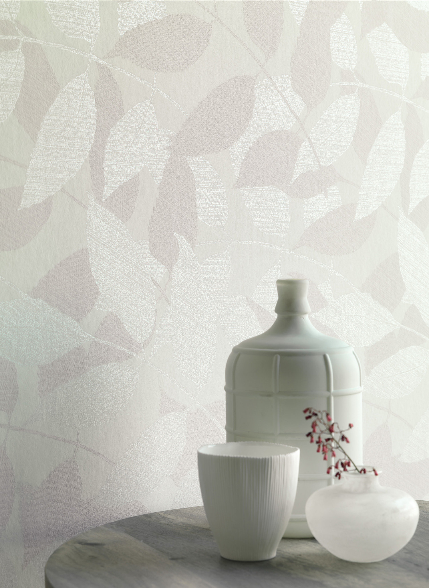Transitional Metallic Overleaf Wallpaper, Sample - Contemporary ...