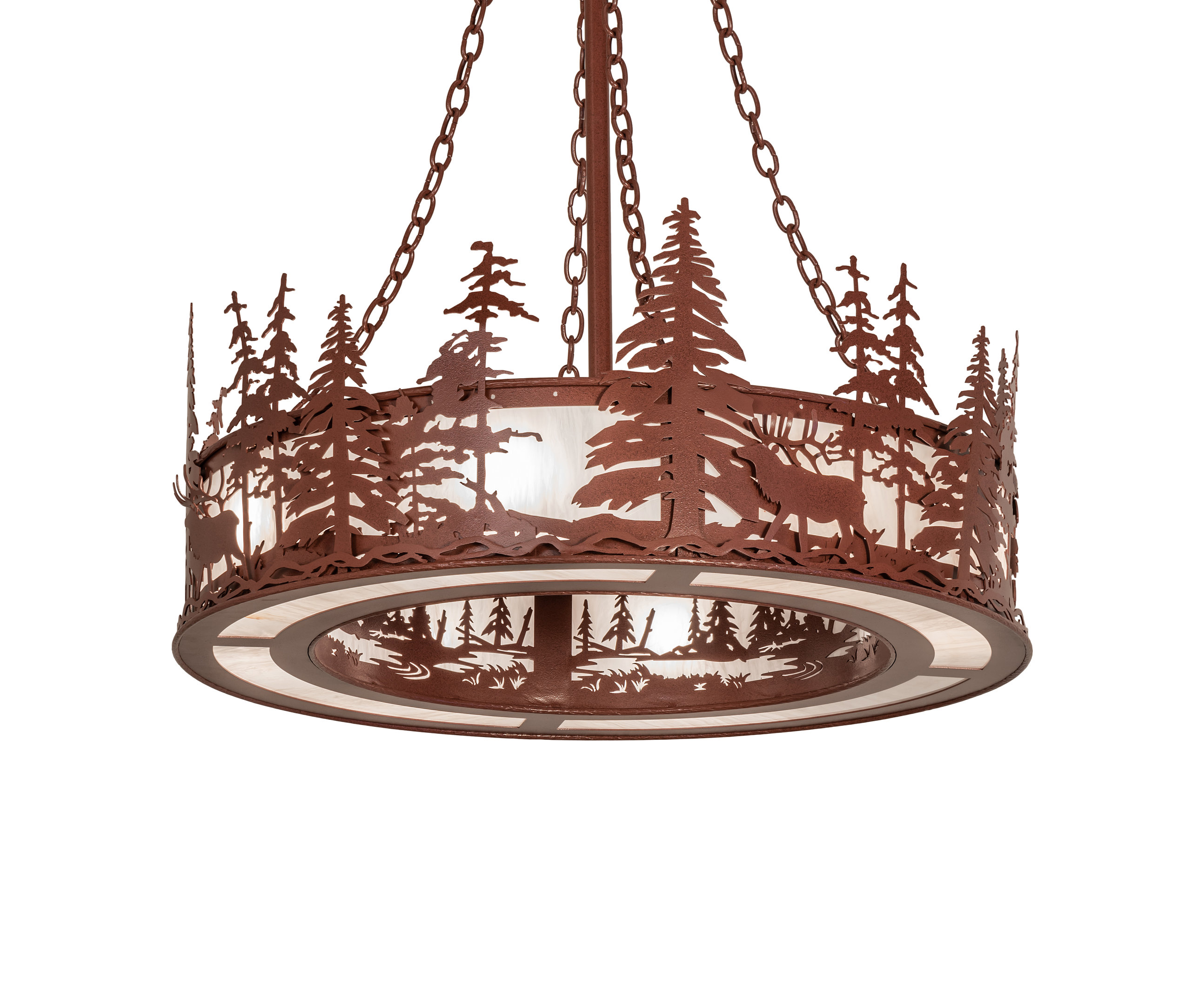36" Wide Elk at Dusk Pendant - Rustic - Pendant Lighting - by Meyda ...