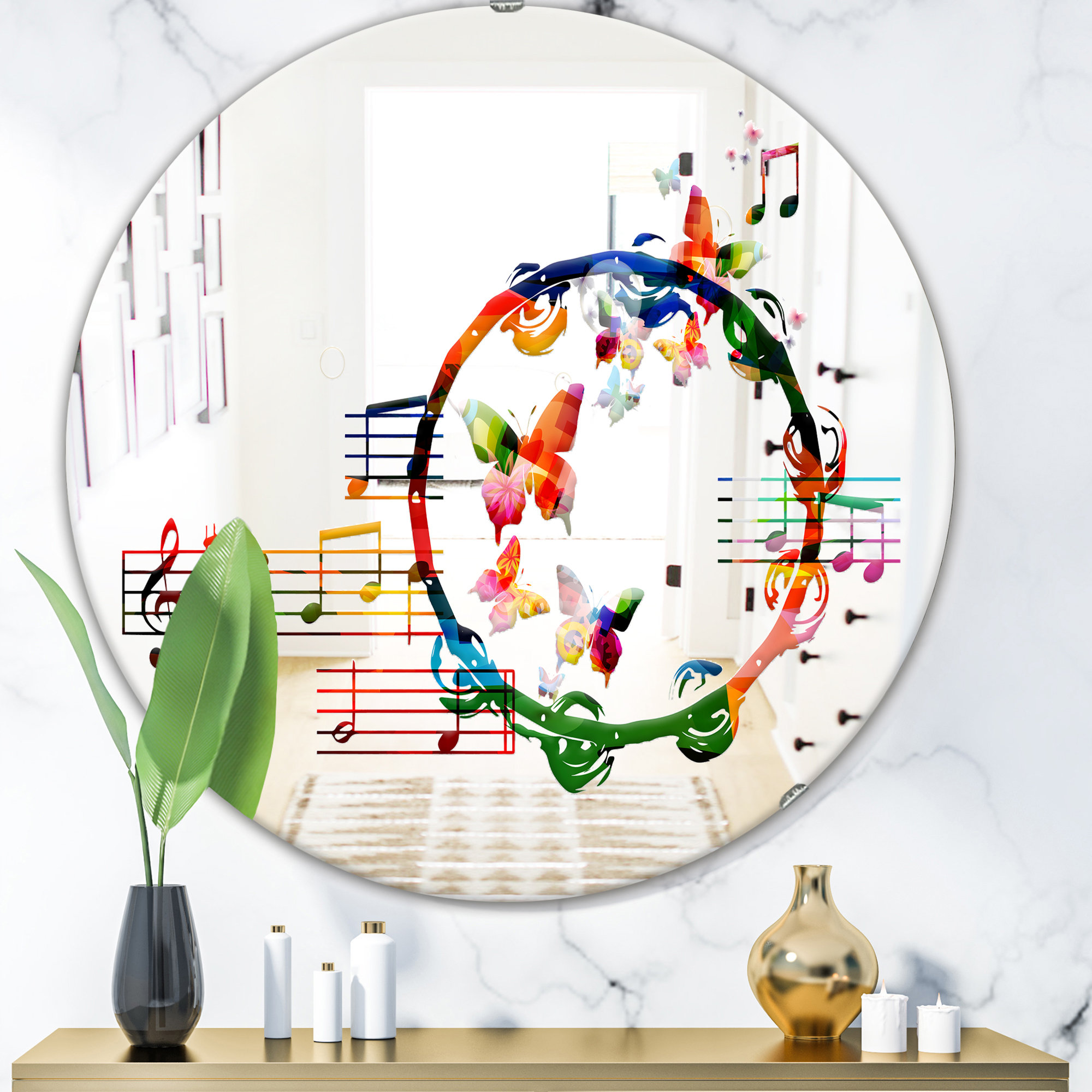 Designart Music Notes Iii Modern Contemporary Oval And Circle Wall ...
