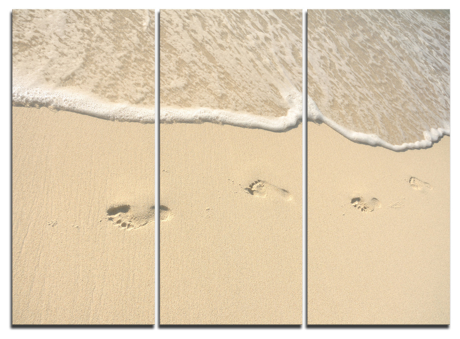 Designart - Footprints in Sand on the Beach - Modern Seascape Canvas ...