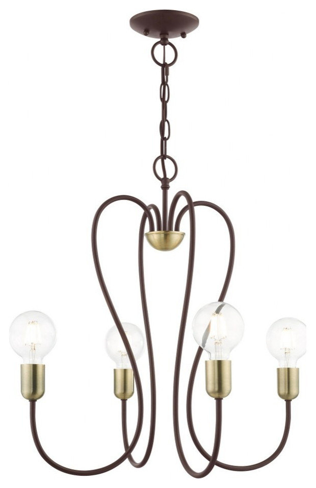 Transitional Four Light Chandelier-Bronze Finish - Chandelier - 218-BEL ...