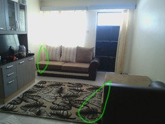 Arranging a Pentagon shaped living room.