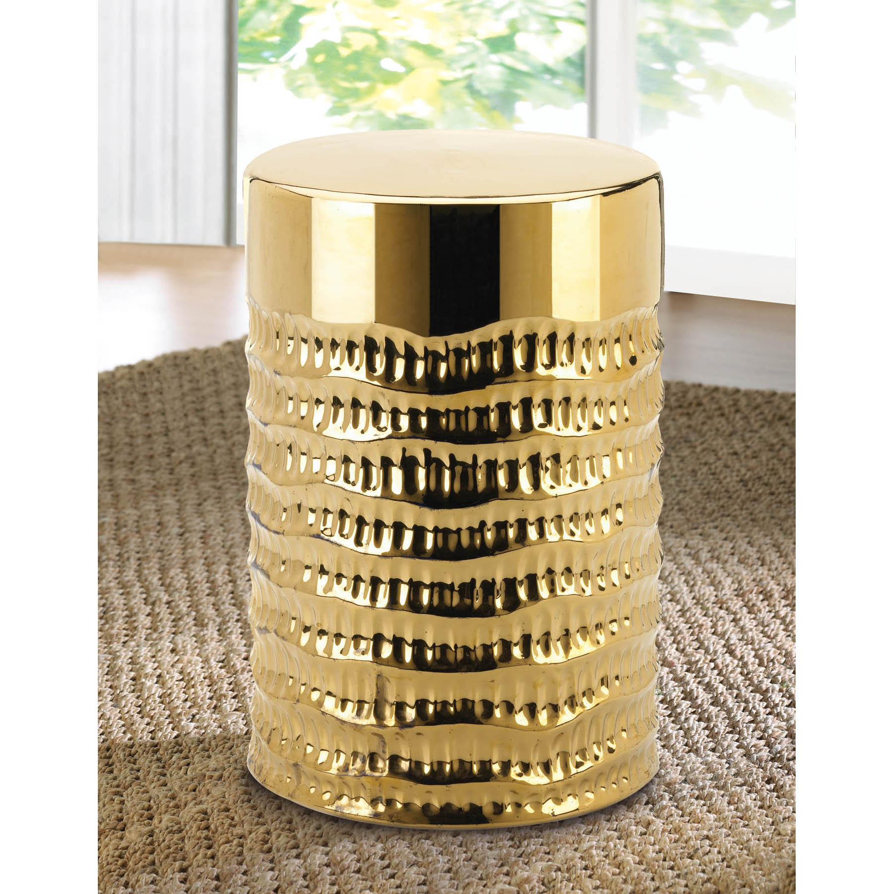 Gold Textured Stool - Contemporary - Accent And Garden Stools - by ...