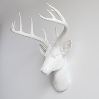 Faux Deer Head Wall Mount - 14 Point Stag Head Antlers - Rustic - Wall ...