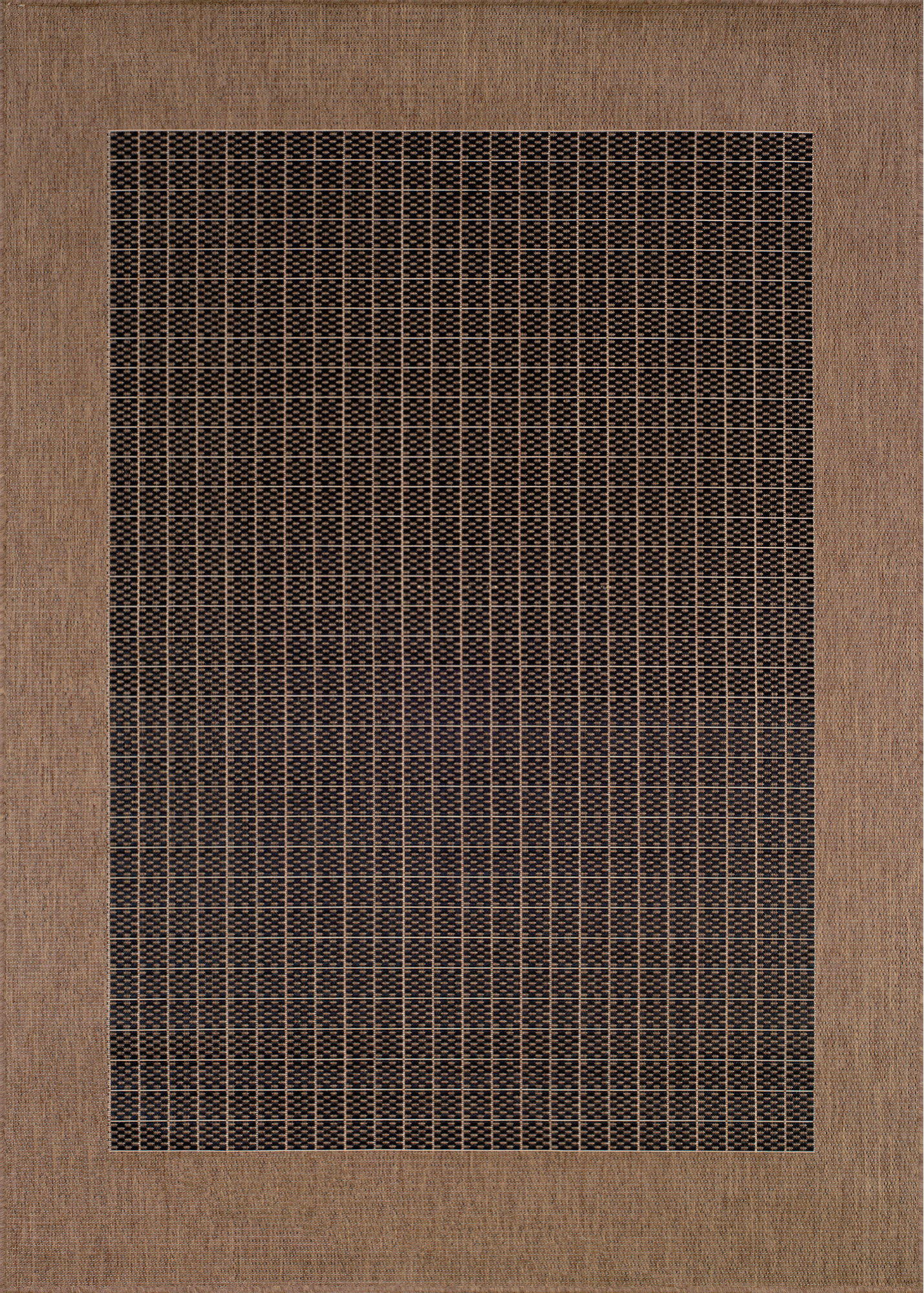 Couristan Recife Checkered Field Black-Cocoa Rug 7'6" x 10'9 ...