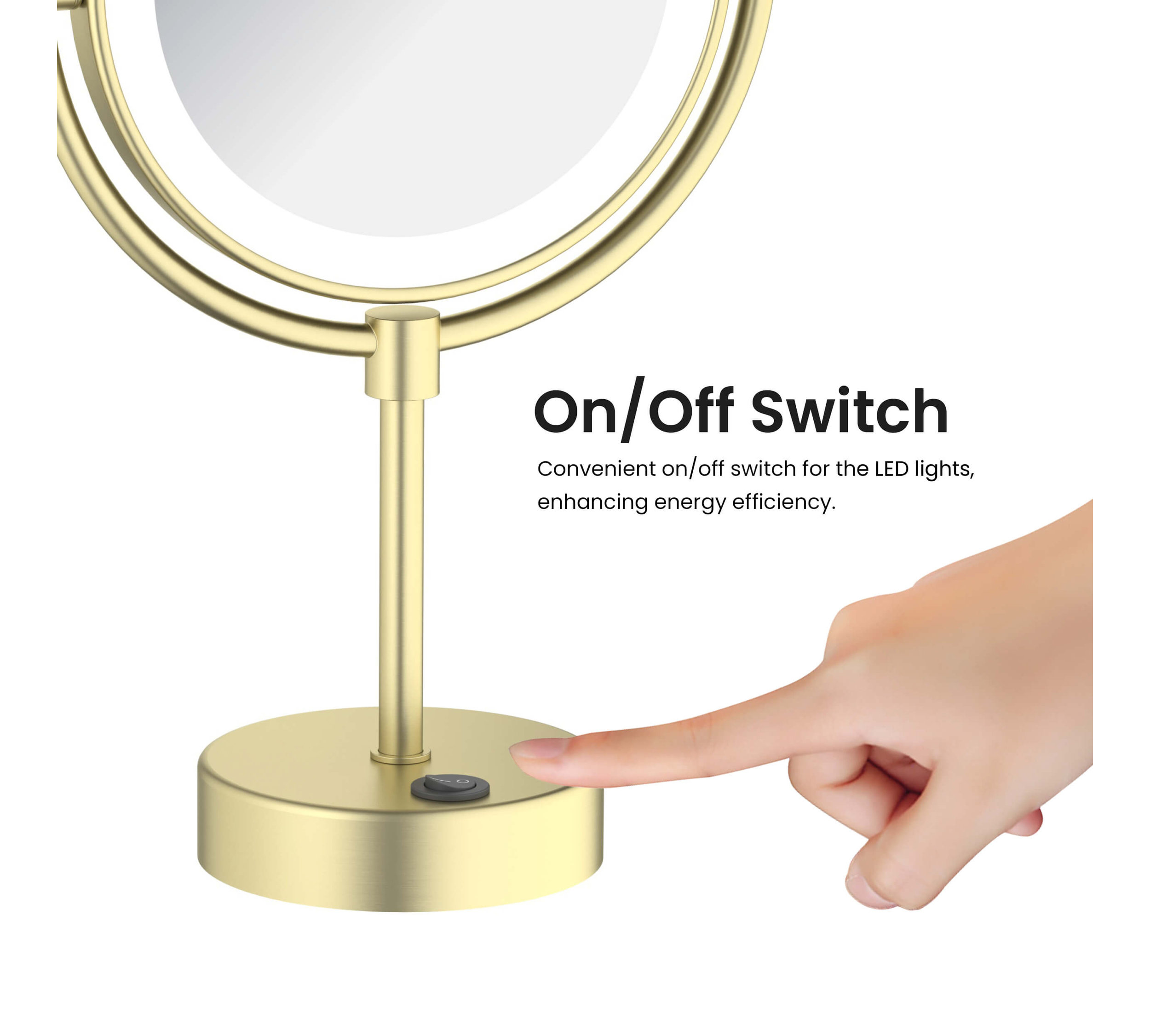 Circular LED Free Standing Magnifying Make Up Mirror - Modern - Makeup ...