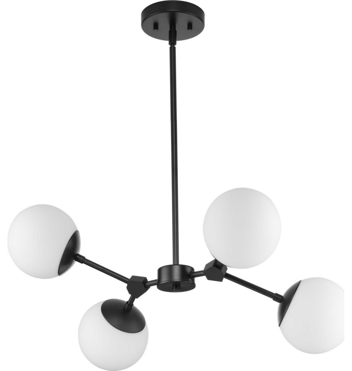 Haas 4-Light Chandelier, Matte Black - Midcentury - Chandeliers - by ...