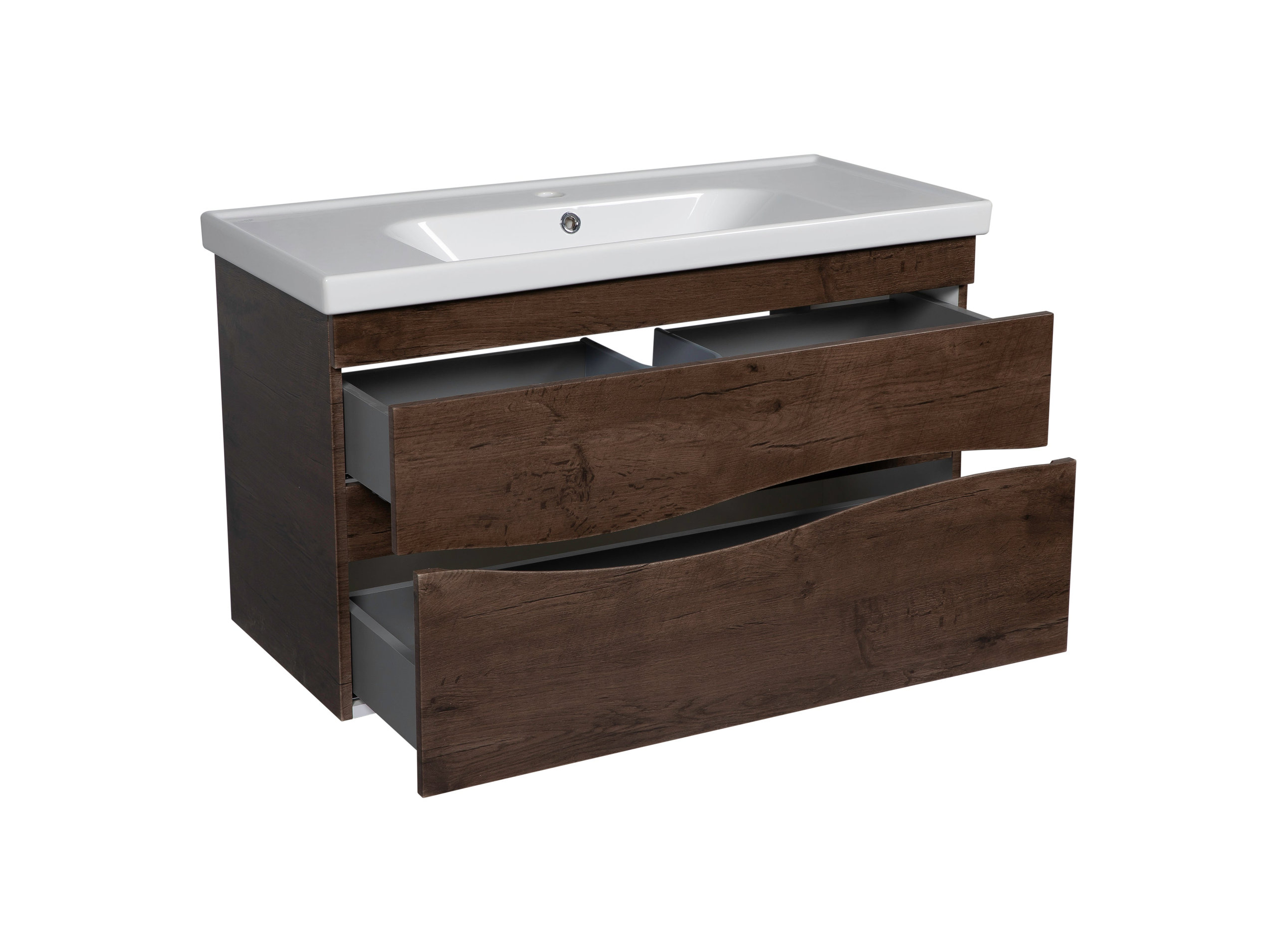 Bathroom Vanity Wave Rosewood No Mirror, 50" (12+26+12)-no mirror ...