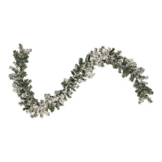 Flocked Garland 220 Tips, 9' - Traditional - Wreaths And Garlands - by ...