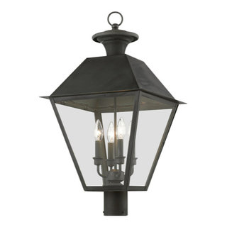 Wentworth 4 Light Charcoal Outdoor Extra Large Post Top Lantern ...
