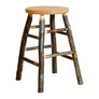 Hickory Log Kitchen Stool, 18 Inch - Rustic - Bar Stools And Counter ...