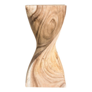 Natural Wooden Twisted Side Table, Vical Home Yendi - Contemporary ...