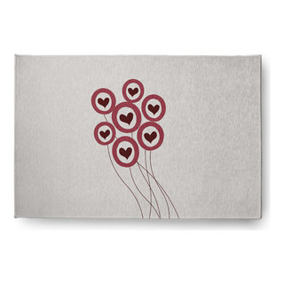 2' x 3' Love is in the Air Valentines Chenille Indoor/Outdoor Rug, 4'x6 ...