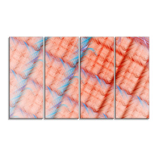 Red Fractal Grill Pattern, Multipanel Abstract Art on Canvas, 48"x28 ...