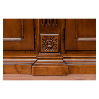 Biblioteca lemn masiv la comanda cu sculptura-Classic English inspired ...