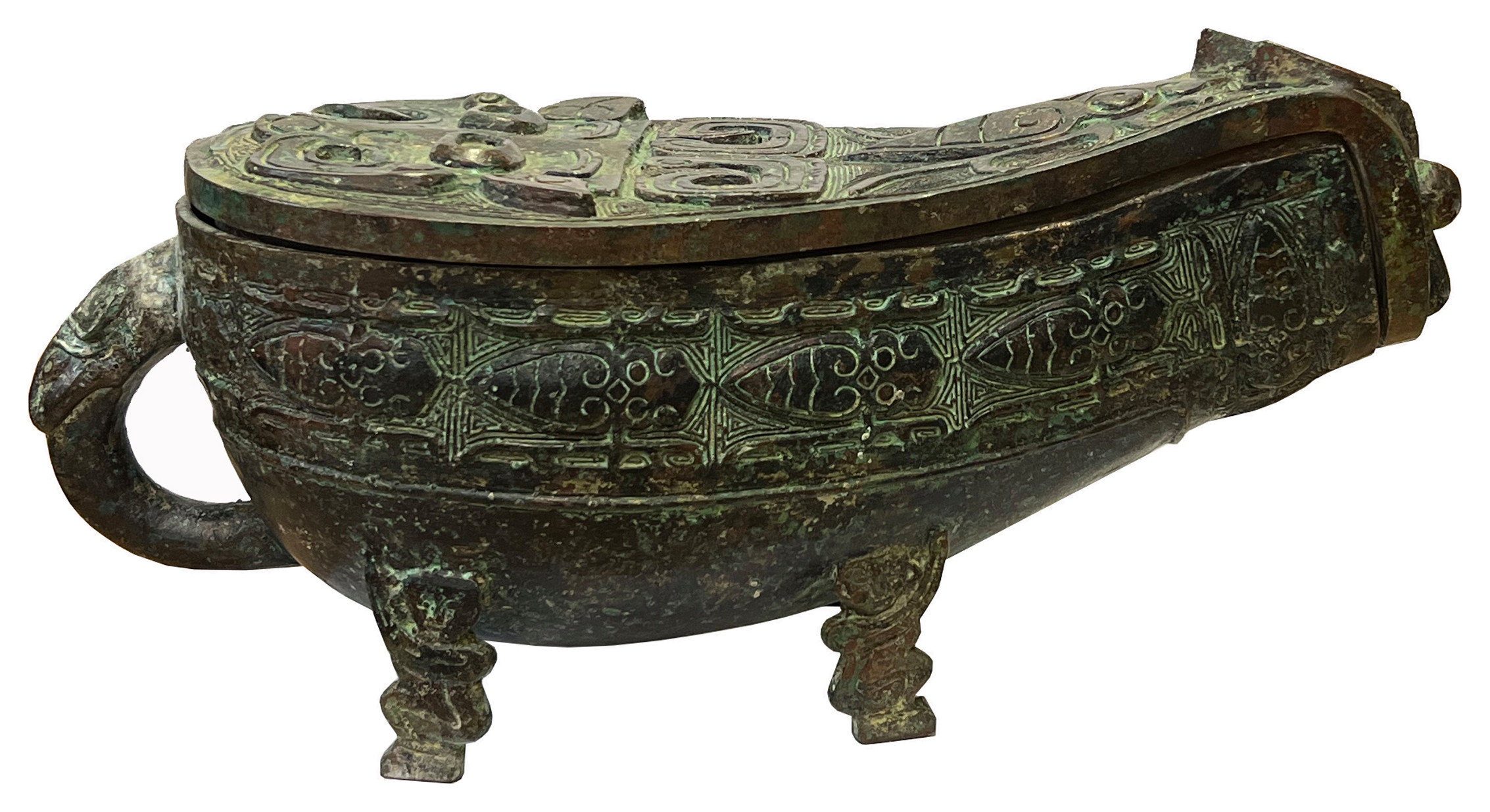 Vintage Look Chinese Green Black Ancient Ding Shape Holder Display Hws2997 - Asian - Decorative ...