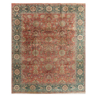Consigned, Antique Oriental Distressed Handmade Bordered Area Rug ...