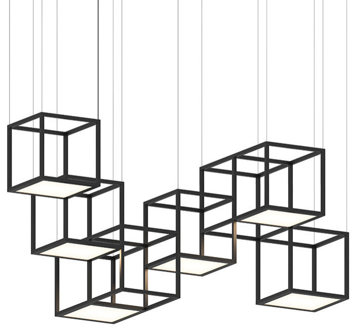 Cubix 6-Light LED Pendant, Satin Black - Modern - Pendant Lighting - by ...