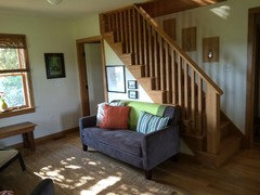 Small living room with no wall space