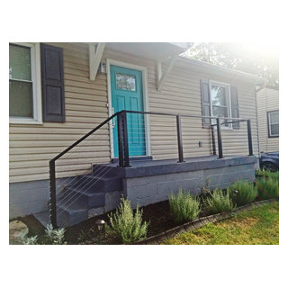 Nashville, TN: Black Aluminum Post & Top Rail with Stainless Cable ...