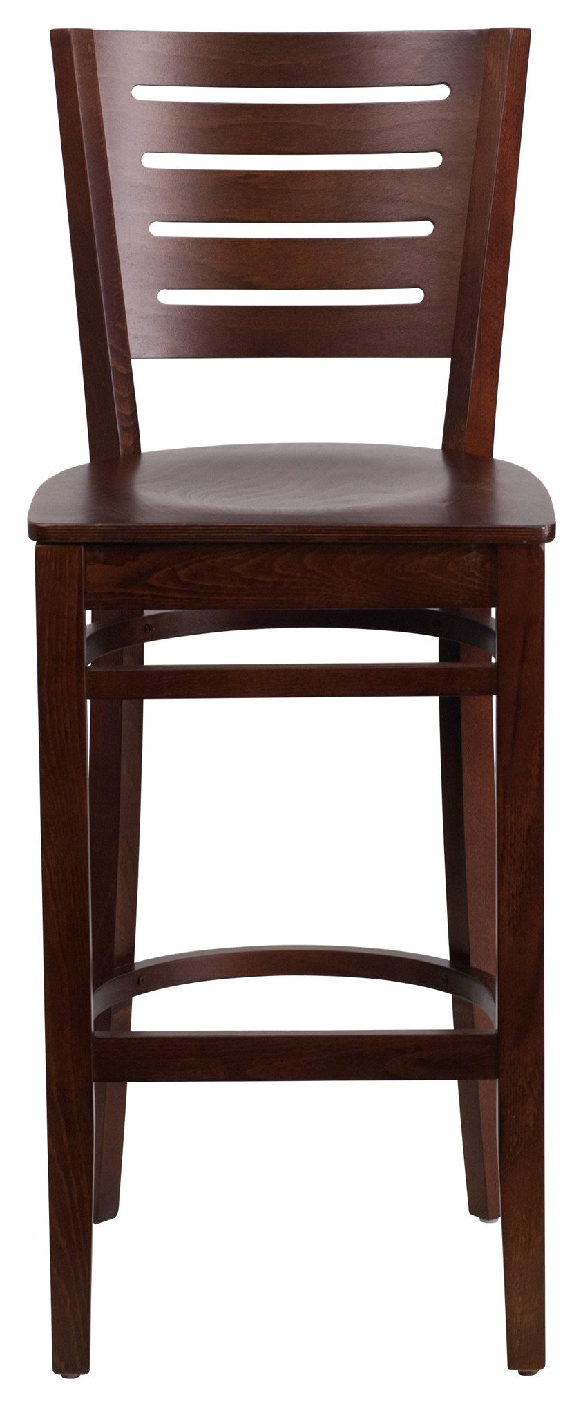 Traditional Bar Stool, Beechwood Construction With Curved Slatted Back ...