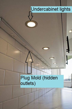 How to recess a plug mold in upper kitchen cabinet