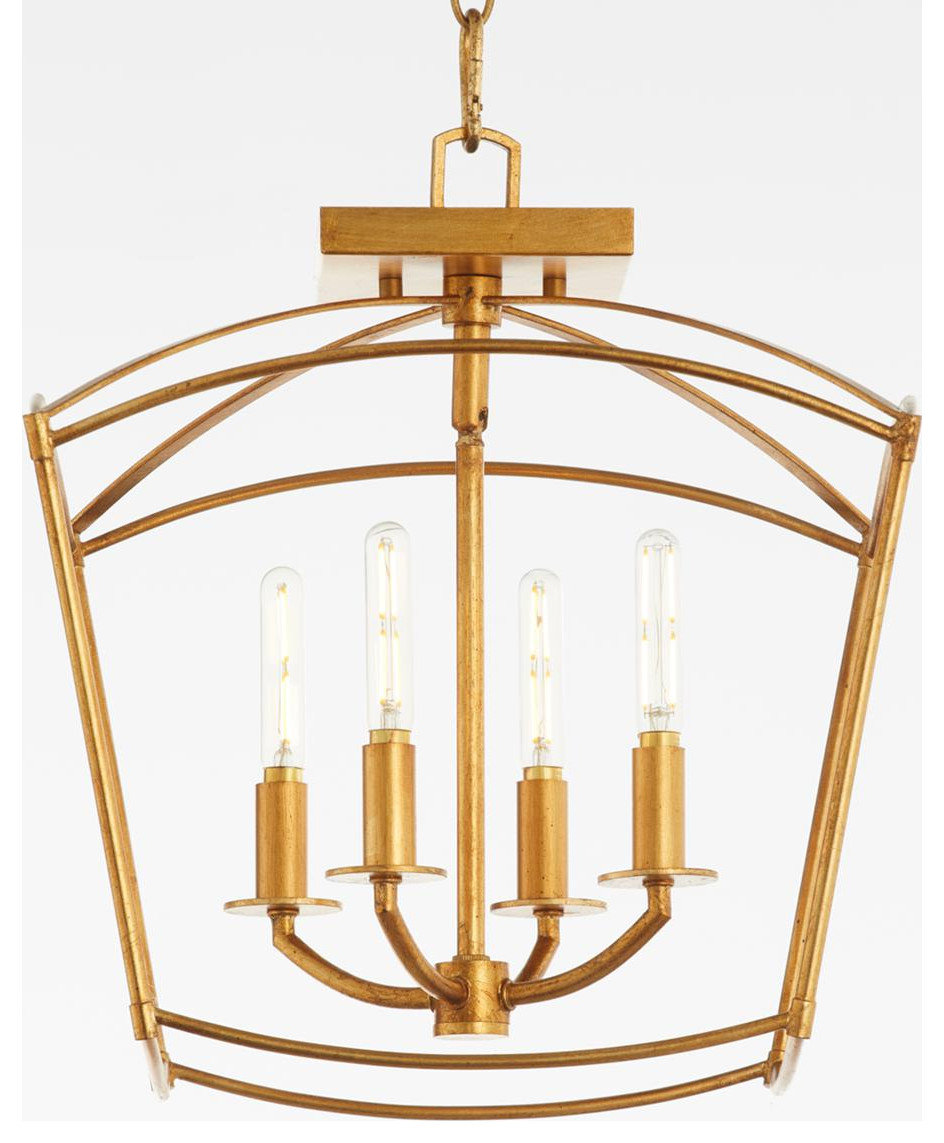 Mantle 4 Light Pendant, Gold Leaf - Transitional - Pendant Lighting ...