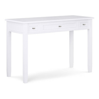 Simpli Home Warm Shaker Wood Transitional 48" Writing Office Desk in ...