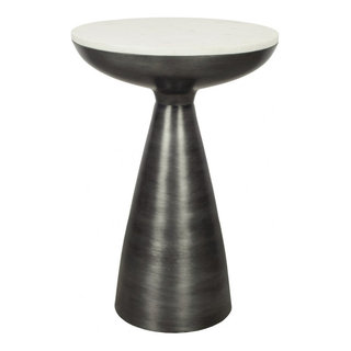 Font Side Table White Marble - Contemporary - Side Tables And End Tables - by Bison Commerce | Houzz