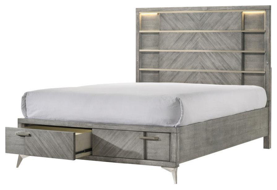 Aries Queen Storage Bed - Contemporary - Platform Beds - by Bison ...