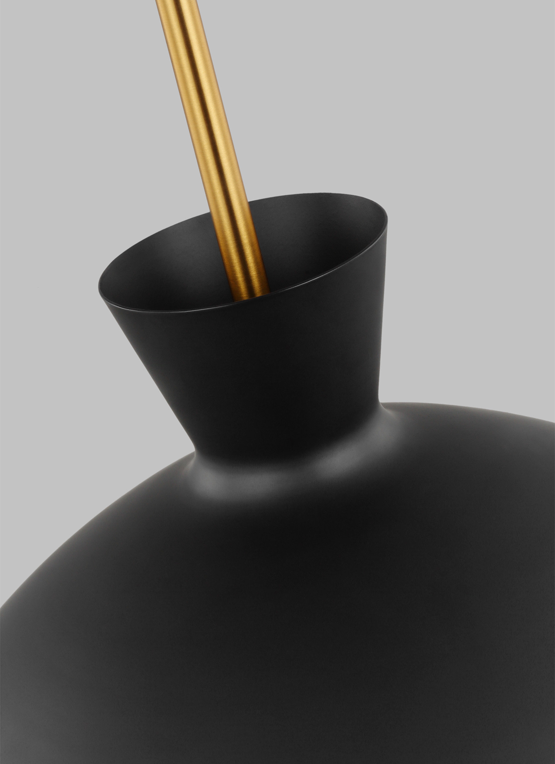 Lucerne One Light Large Pendant, Midnight Black and Burnished Brass ...