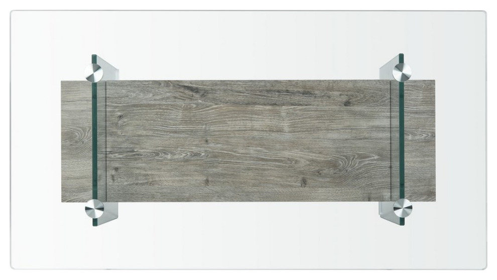 Amber Glass Coffee Table Grey/ Oak - Contemporary - Coffee Tables - by ...