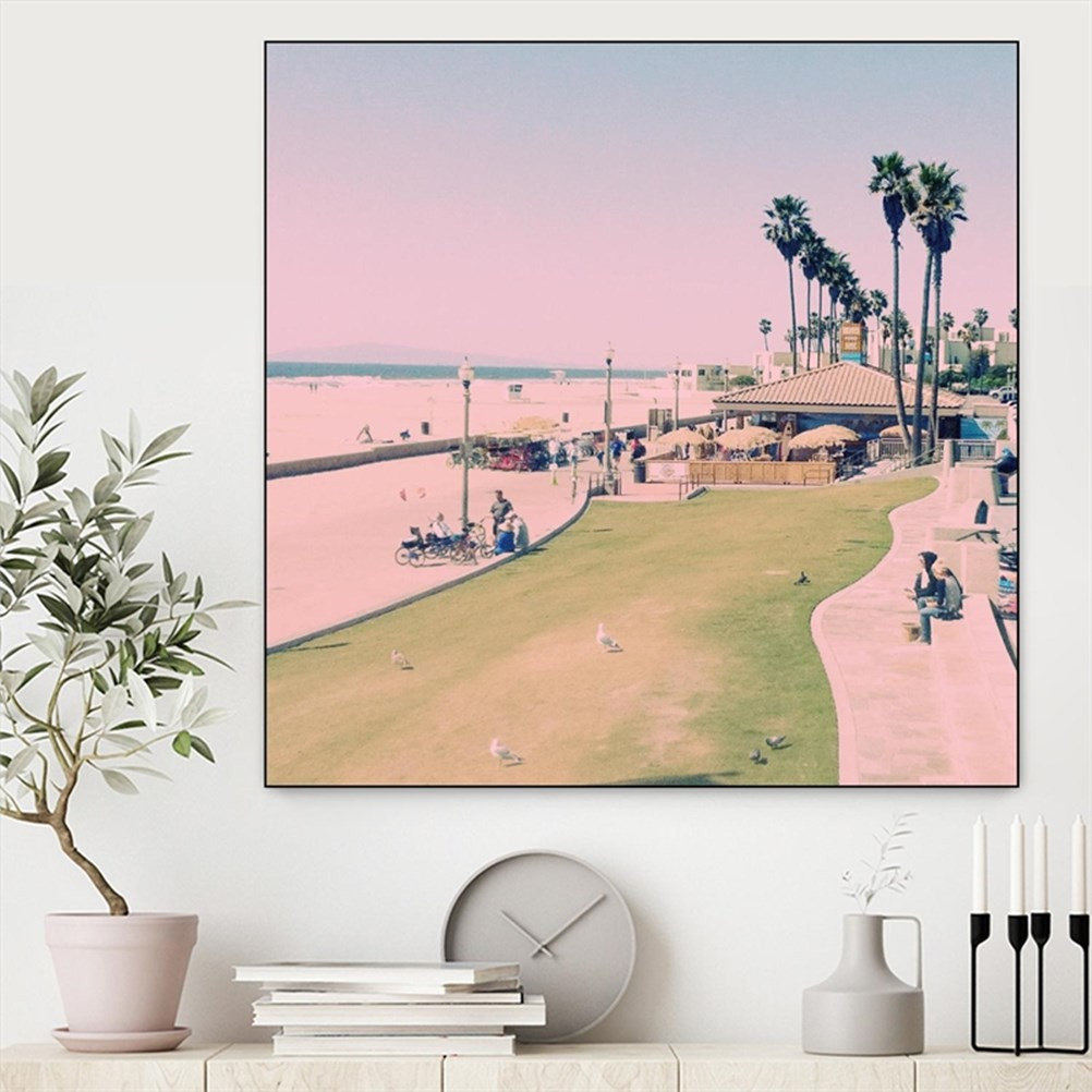 Giant Art Canvas 20x20 Summer Days Framed in Multi-Color - Tropical ...