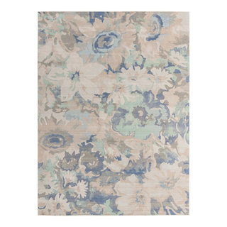 Rug Unique Loom Lotus Blue Rectangular 9' 0 x 12' 0 - Contemporary ...