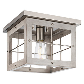 Luxury Modern Farmhouse Ceiling Light, Brushed Nickel - Farmhouse ...