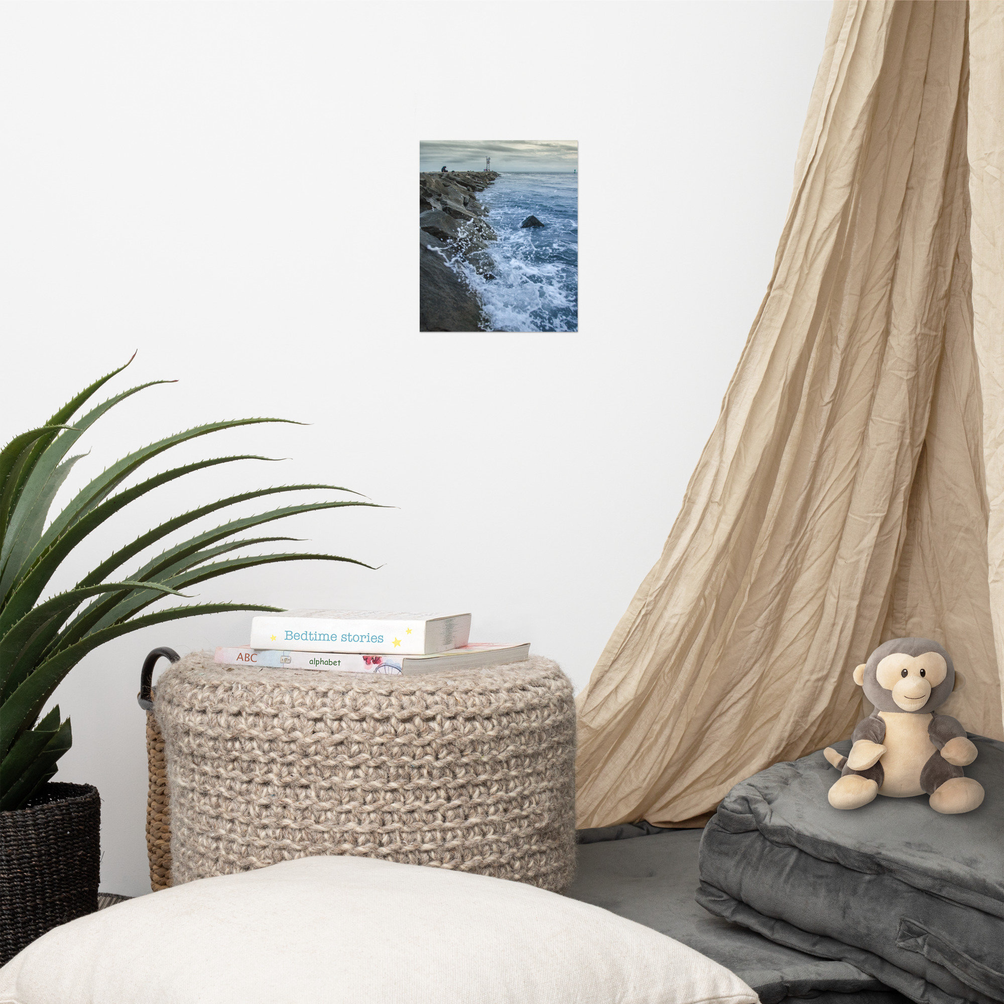 Splashing on the Jetty Landscape Photo Unframed Wall Art Print, 8" X 10 ...